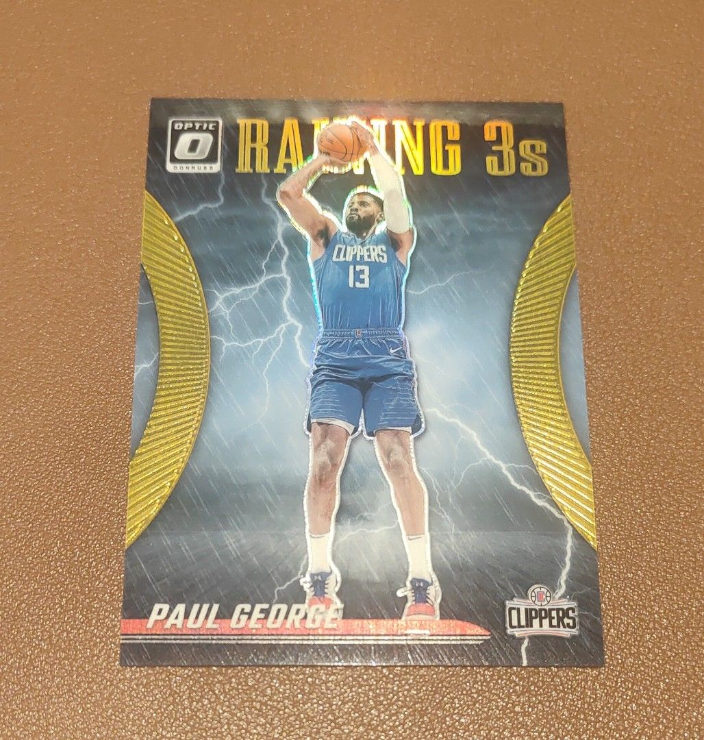 Paul George Gold /10 Raining 3's 2023-24 Donruss Optic Insert NBA ...