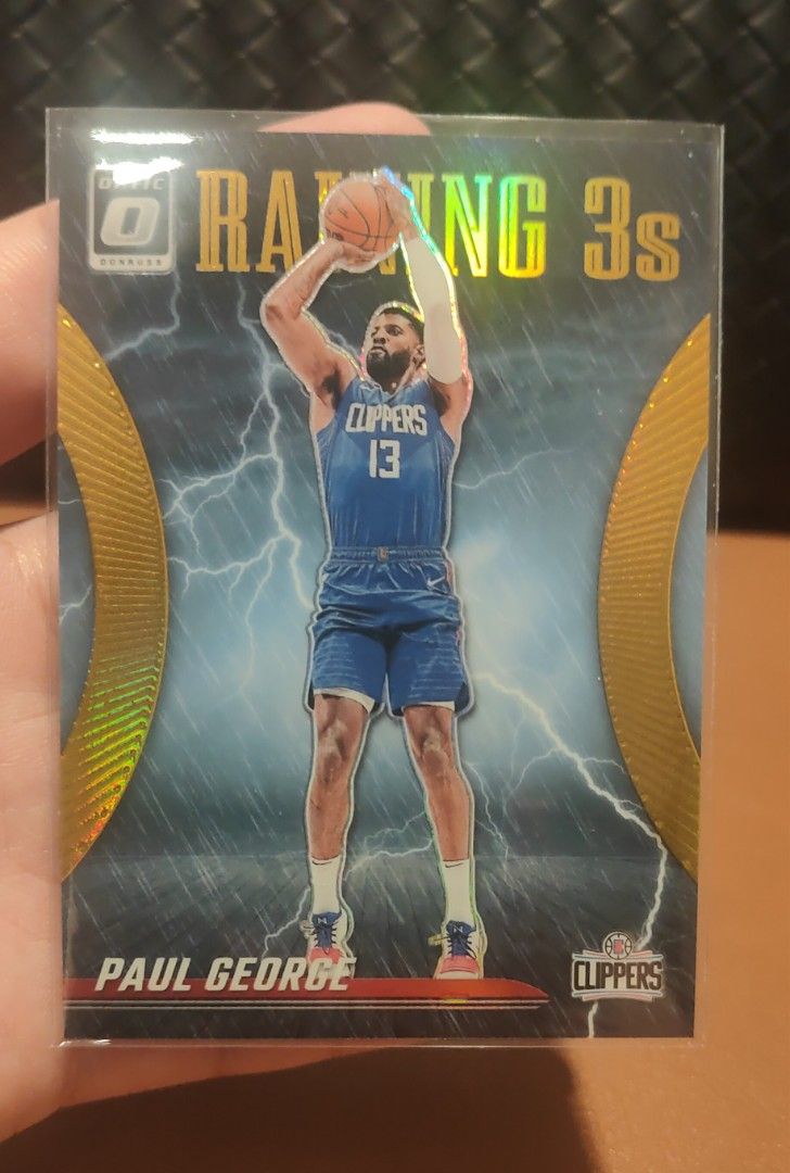 Paul George Gold /10 Raining 3's 2023-24 Donruss Optic Insert NBA ...