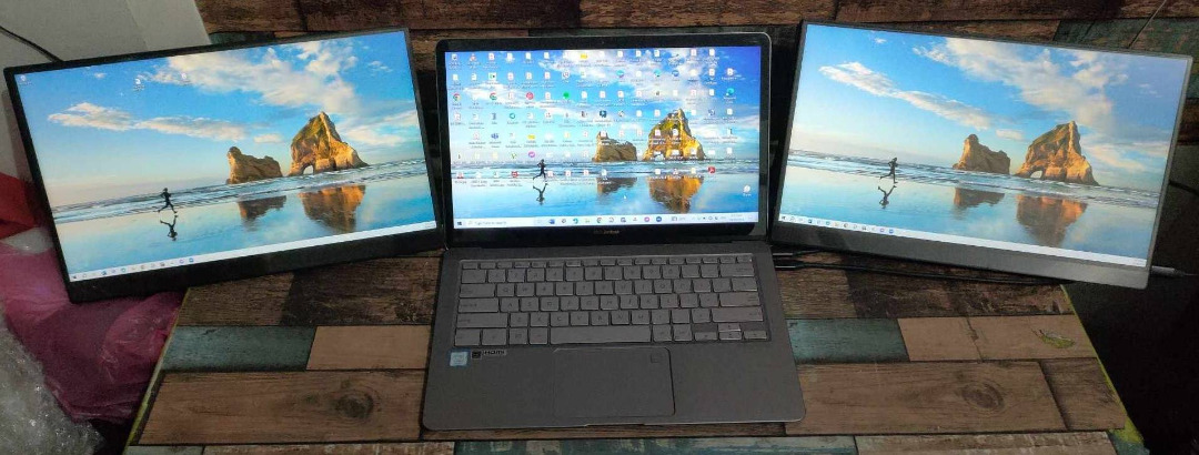 Portable foldable laptop 2nd screen Dual & TRIPLE monitor 1080p hdmi ...