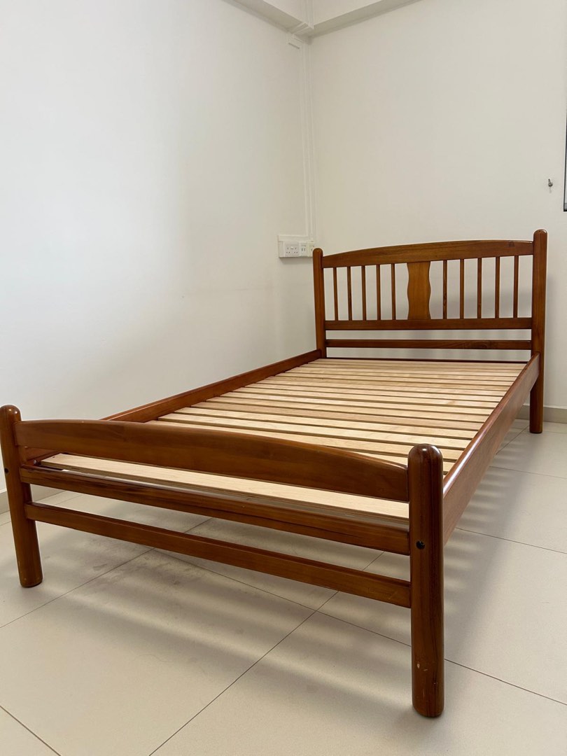 Scanteak super single bed frame, Furniture & Home Living, Furniture ...