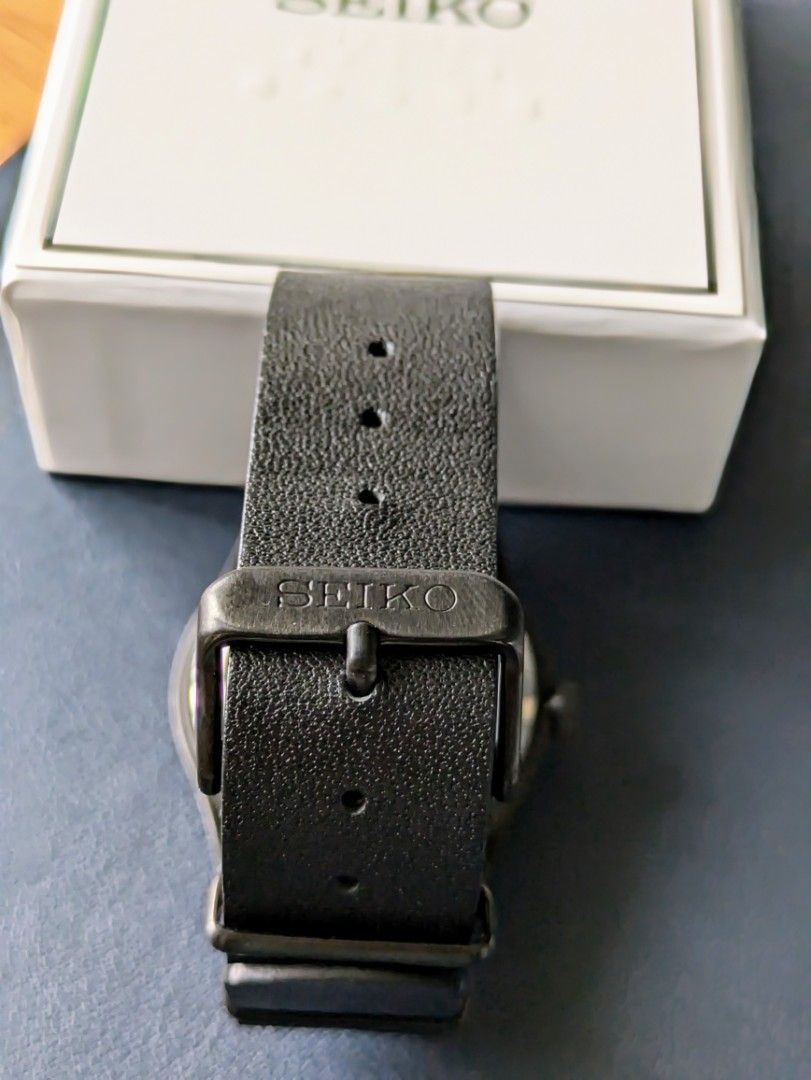 Seiko 5 Sports GMT Field Series Leather Strap Black Dial Automatic ...