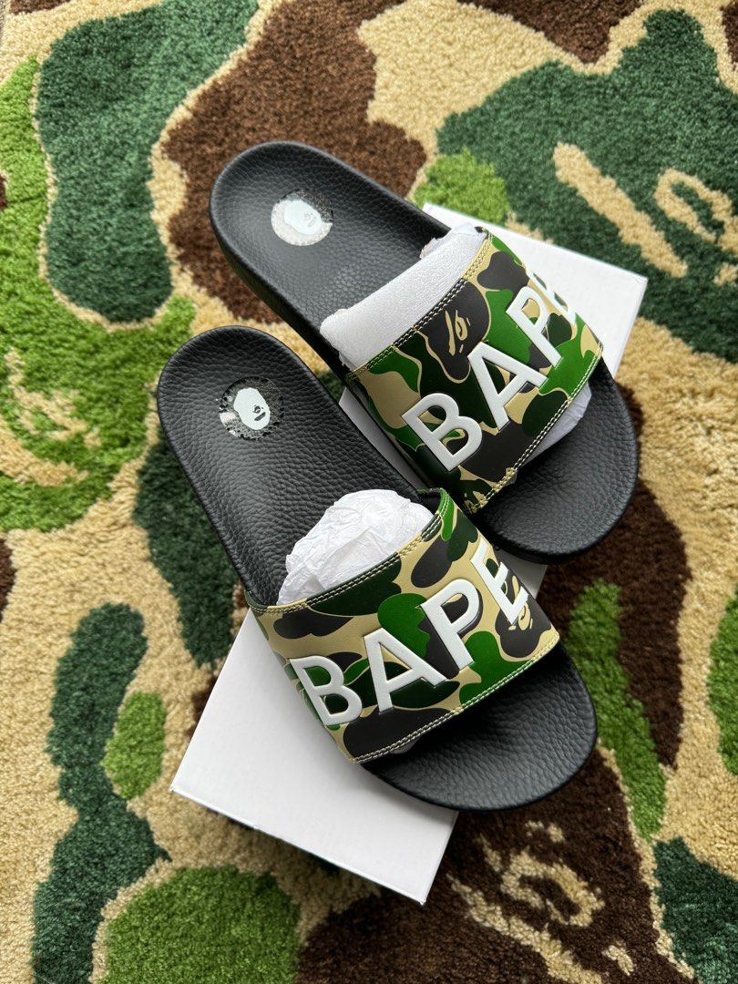 SLIDES BAPE ABC CAMO, Men's Fashion, Footwear, Flipflops and Slides on ...