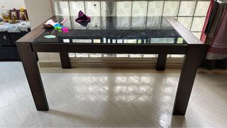 Solid glass table/desk, Furniture & Home Living, Furniture, Tables ...