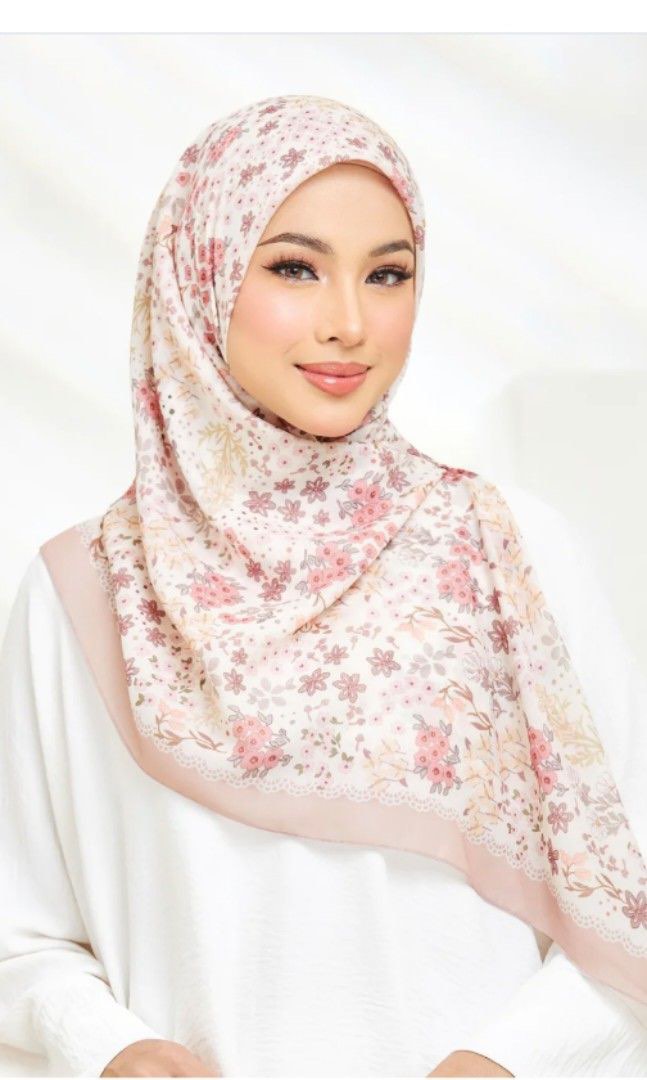 Tudung Ruffle Thyme Blush, Women's Fashion, Muslimah Fashion, Hijabs on ...