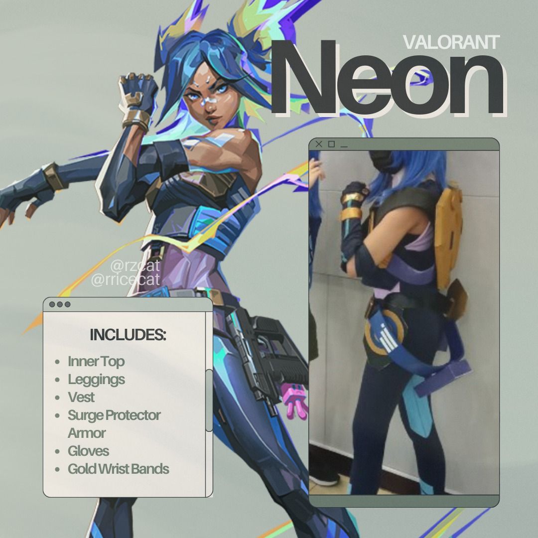 VALORANT NEON Cosplay Set, Women's Fashion, Dresses & Sets, Sets or ...