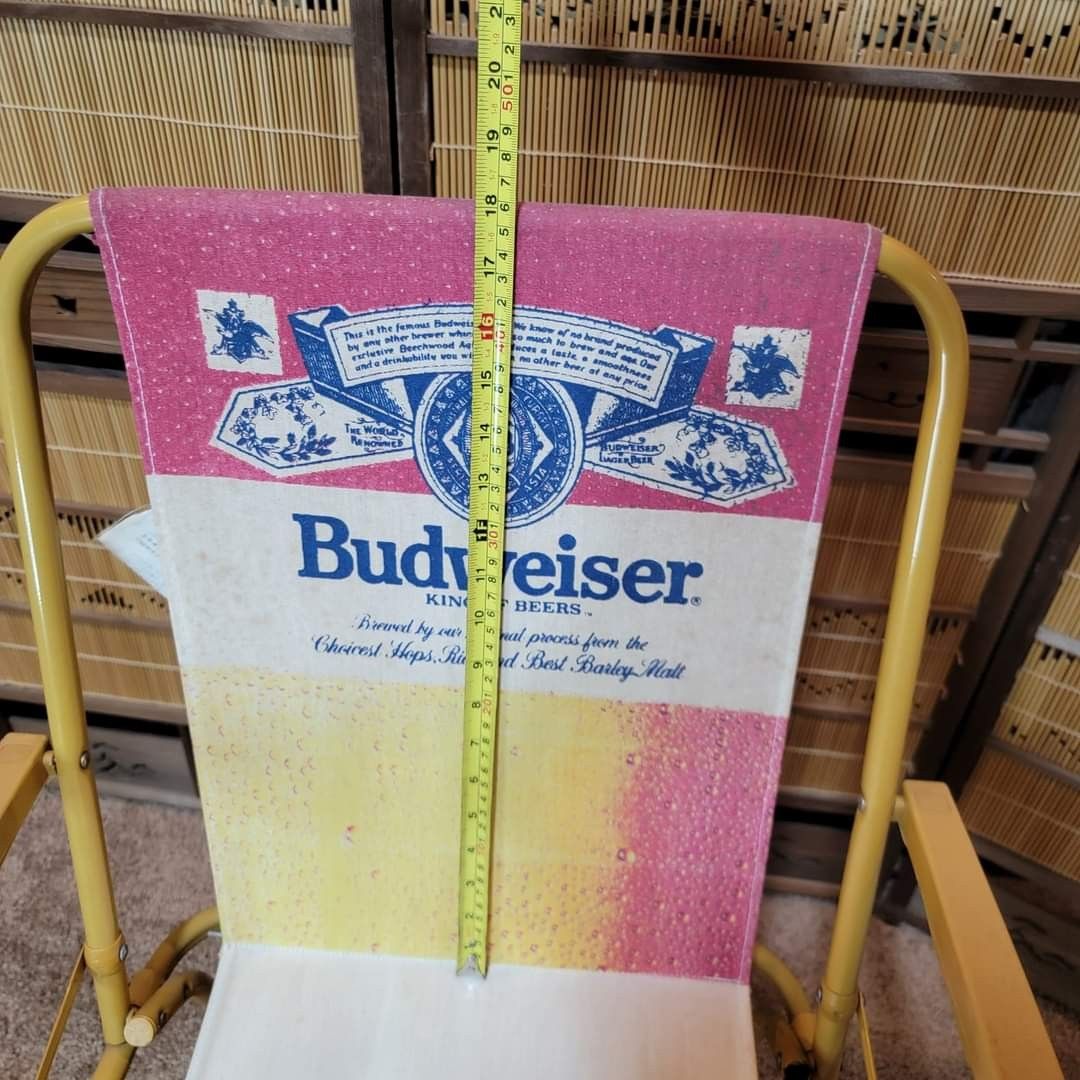 Vintage Budweiser Folding Beach Chair, Furniture & Home Living ...