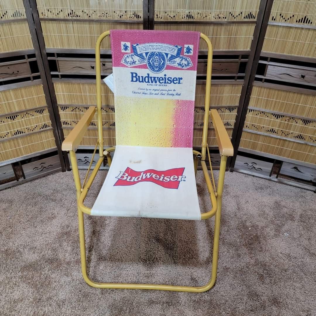 Vintage Budweiser Folding Beach Chair, Furniture & Home Living ...
