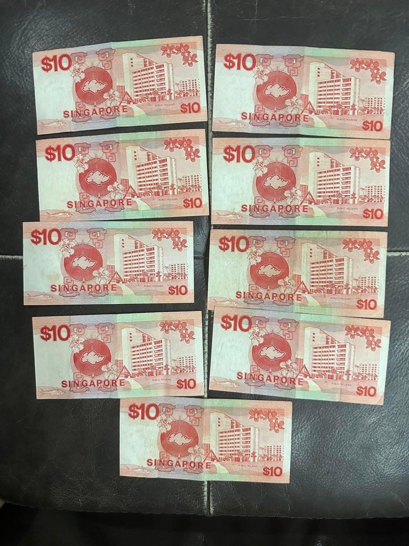 $10 ship boat series old Singapore sg banknotes currency bills notes ...