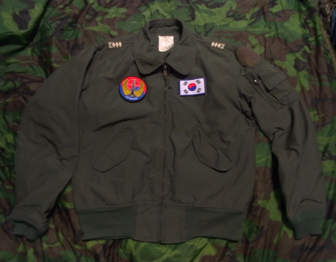 韓國陸軍公發航空部隊飛行夾克 MA1 cwp 45 古著, 他的時尚, 外套、夾克、大衣在旋轉拍賣
