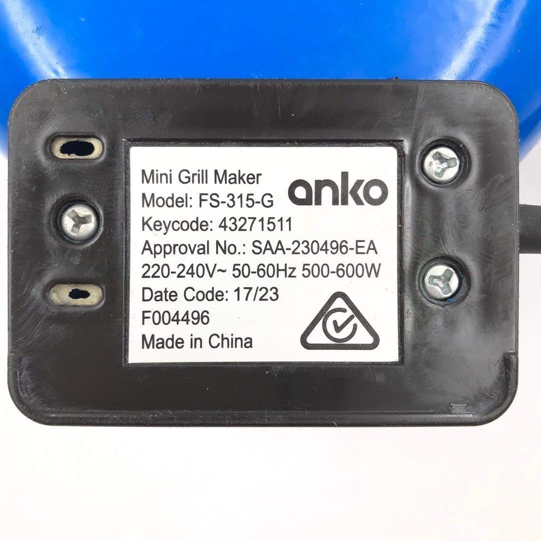 ANKO FS-315-G Mini Grill Maker - 220volts, TV & Home Appliances ...
