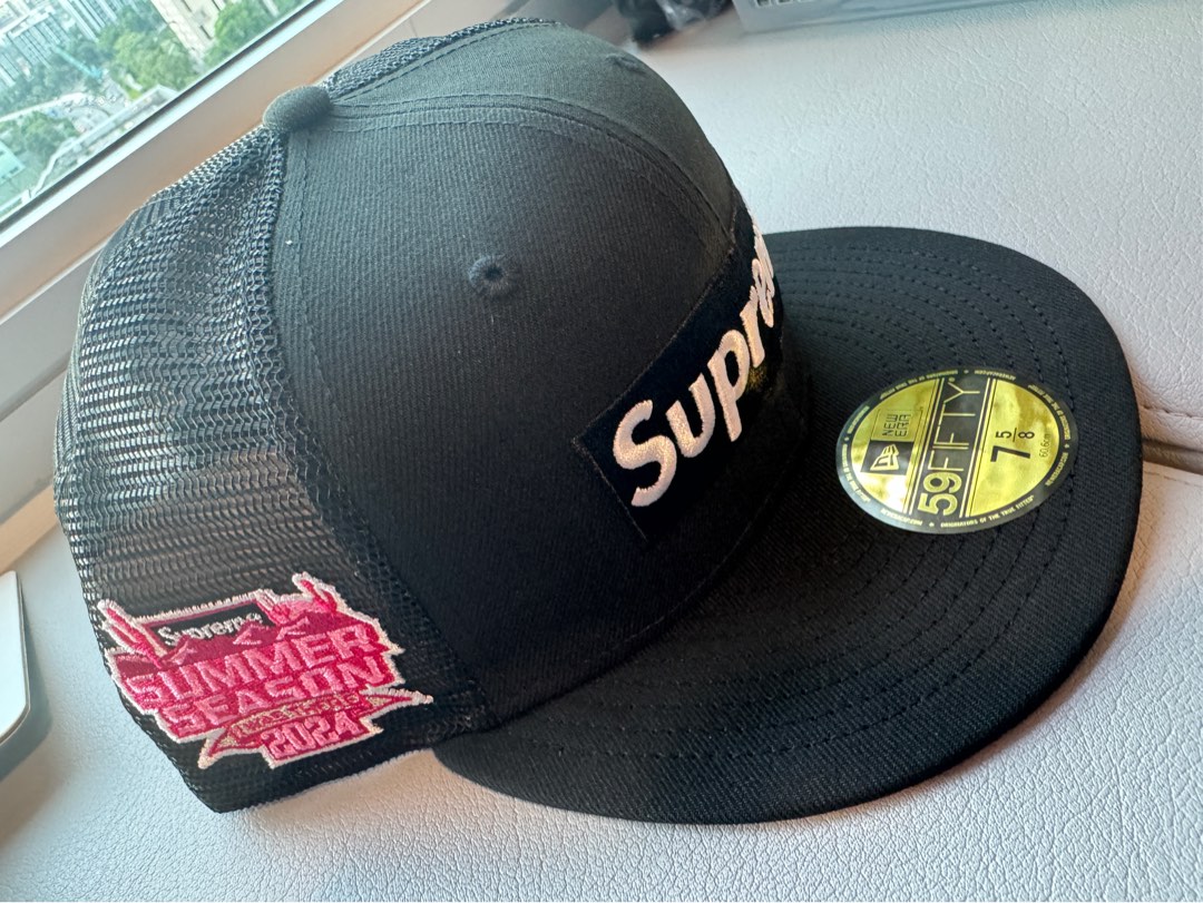 [Authentic] Black Supreme Trucker Cap (SS24), Men's Fashion, Watches ...