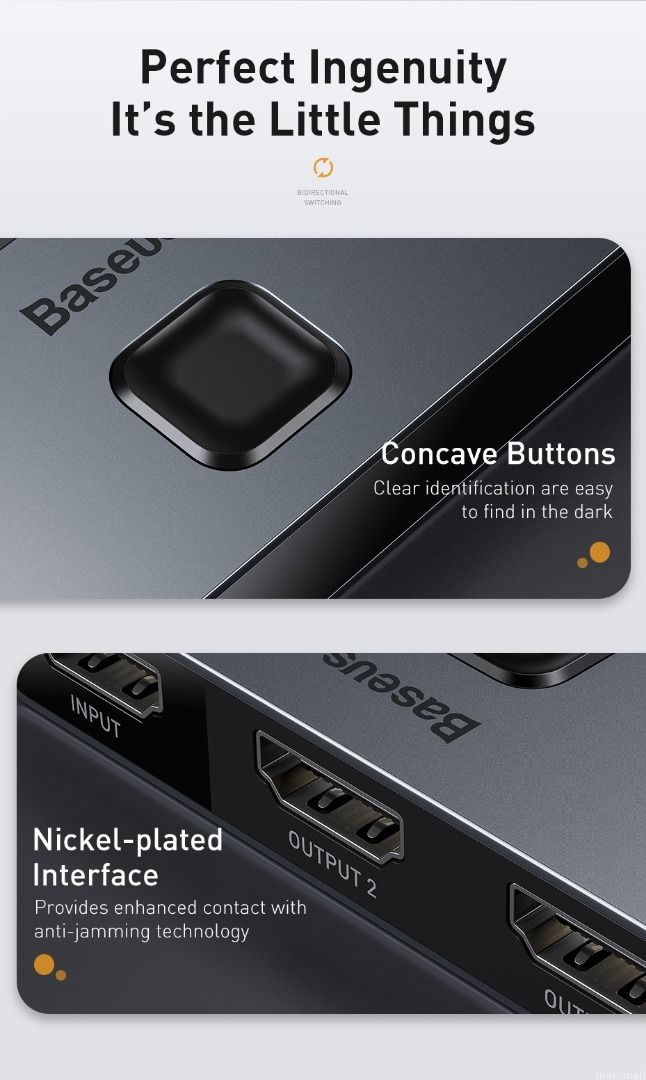 Baseus Matrix HDMI Splitter (2-in-1 or 1-in-2) – supports 4K@30Hz ...
