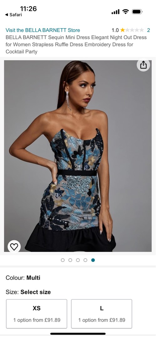 Bella Barnett sequin mini dress elegant night out ruffle embroidery ...