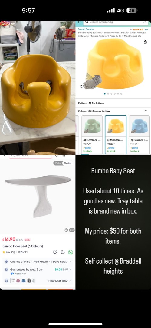 Bumbo baby seat, Babies & Kids, Nursing & Feeding, Baby High Chairs on ...