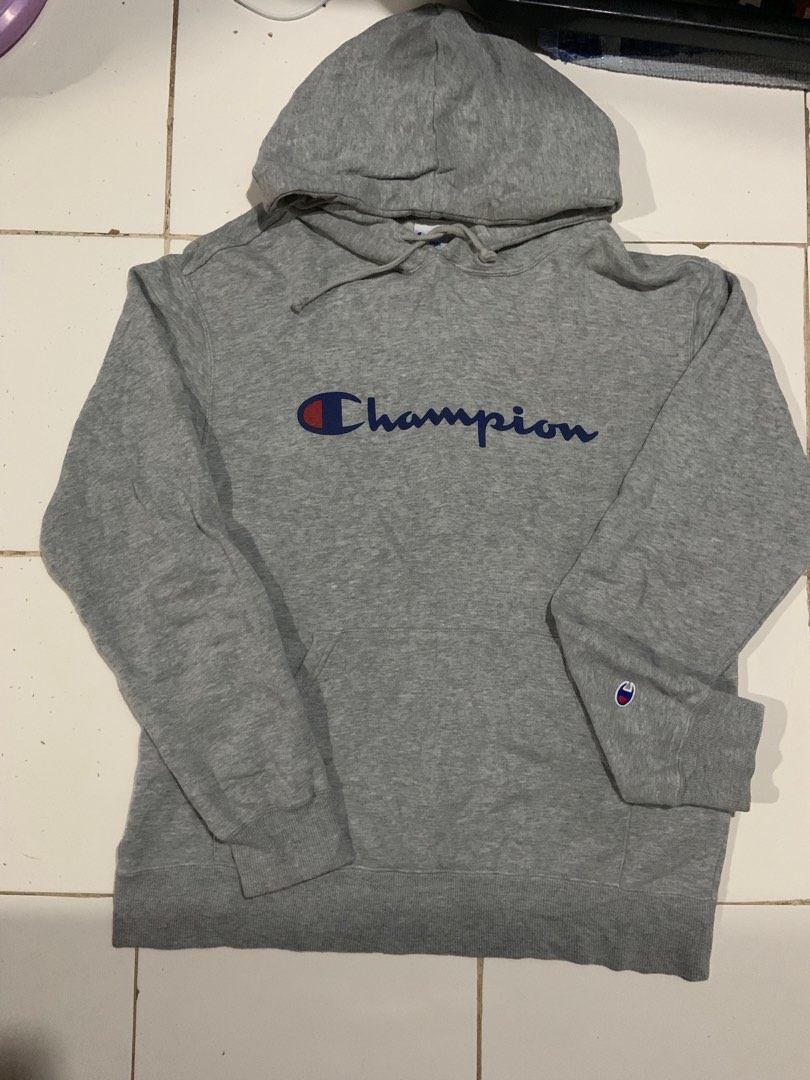 Champion Script Logo Jacket, Men's Fashion, Tops & Sets, Hoodies on ...