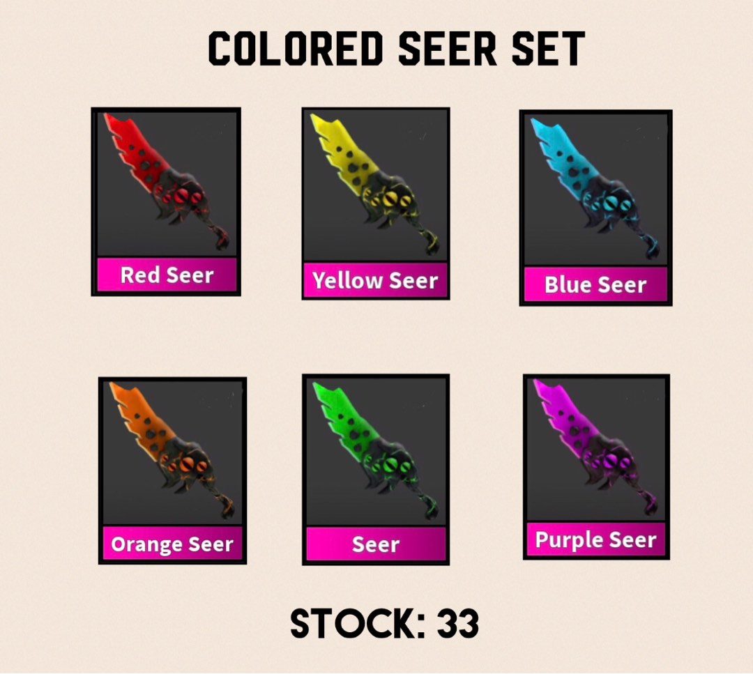 Colored Seer Set | MM2 Game (READ DESC), Video Gaming, Gaming ...