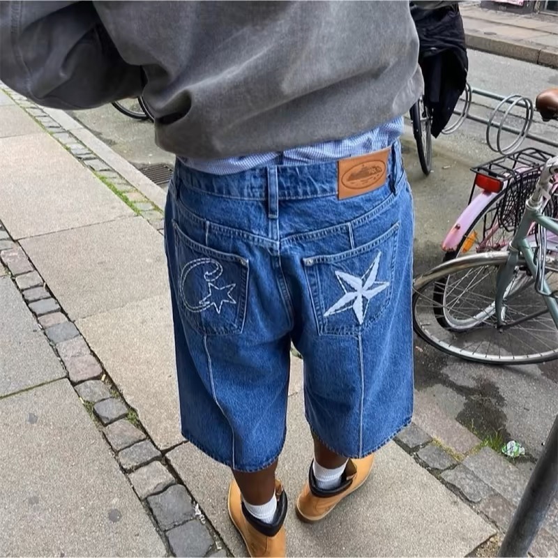 Corteiz C-Star Denim Jorts (3 colourways), 男裝, 褲＆半截裙, 短褲 - Carousell