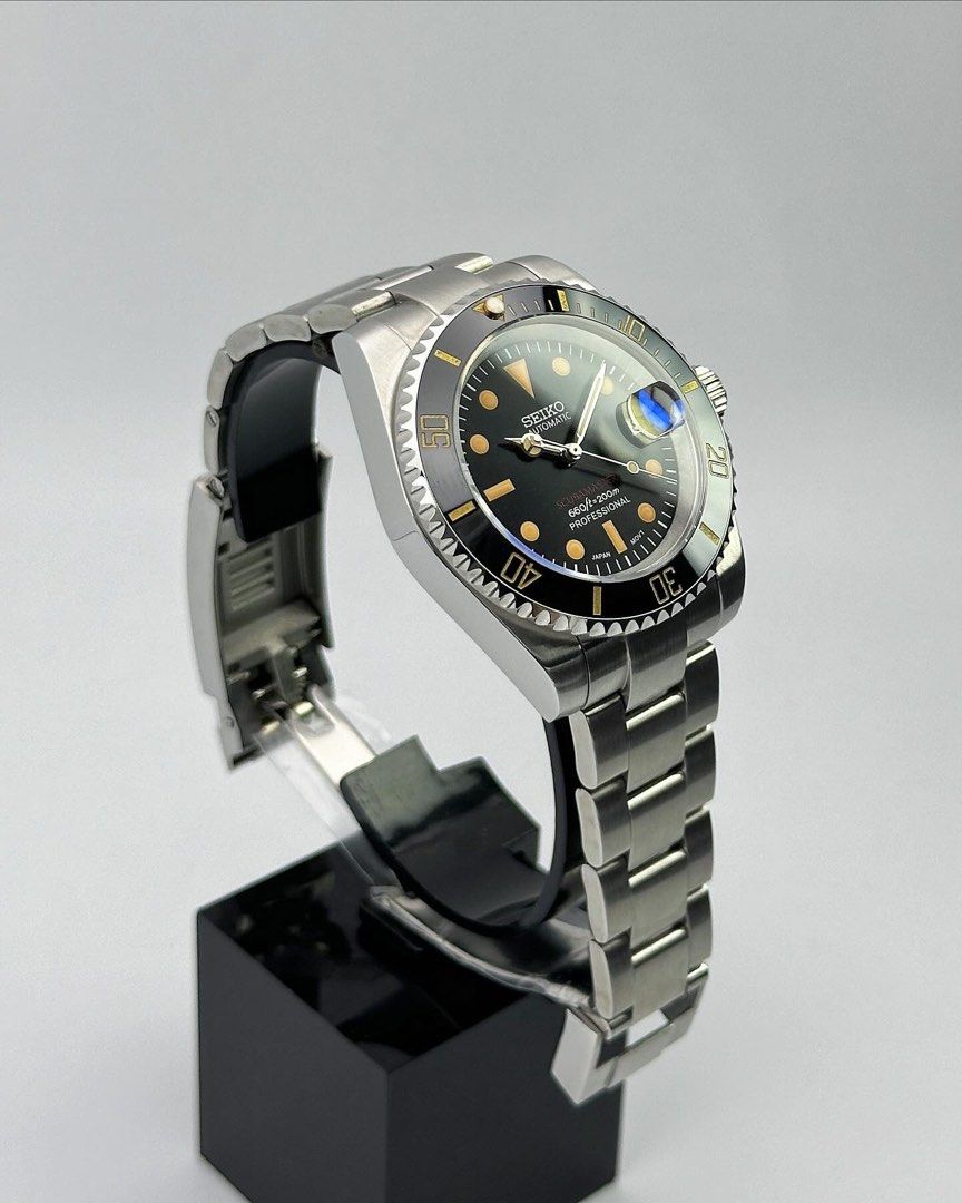 Custom Seiko Mod 40mm Fauxtina Scubamaster Submariner automatic watch ...