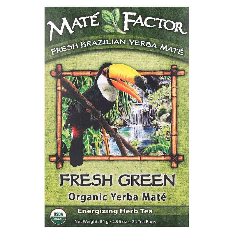EXPIRY 2026 Mate Factor Organic Yerba Mate Fresh Green 24 Tea Bags 84g ...