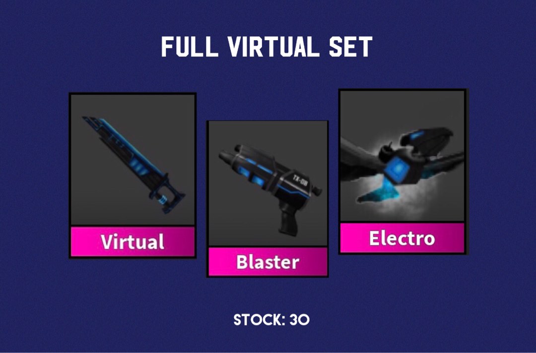 Full Virtual Set | MM2 Game (READ DESC), Video Gaming, Gaming ...