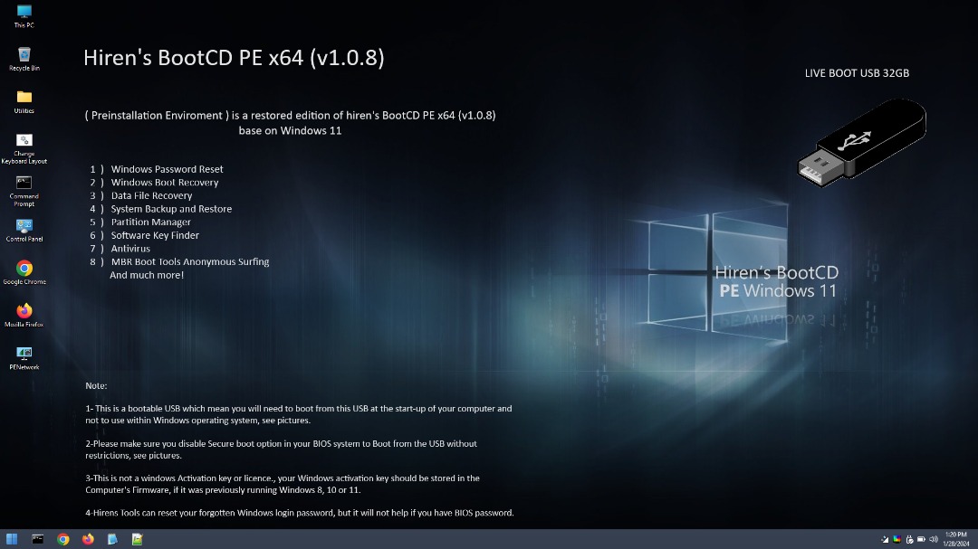 Hiren's BootCD PE x64 2024 Technician Professional Edition Live Boot ...