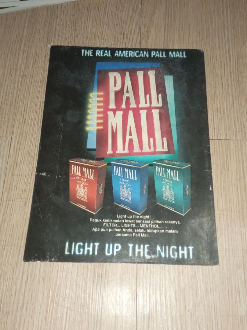 Iklan cetak jadul Rokok Pall Mall, Antik, Pajangan di Carousell