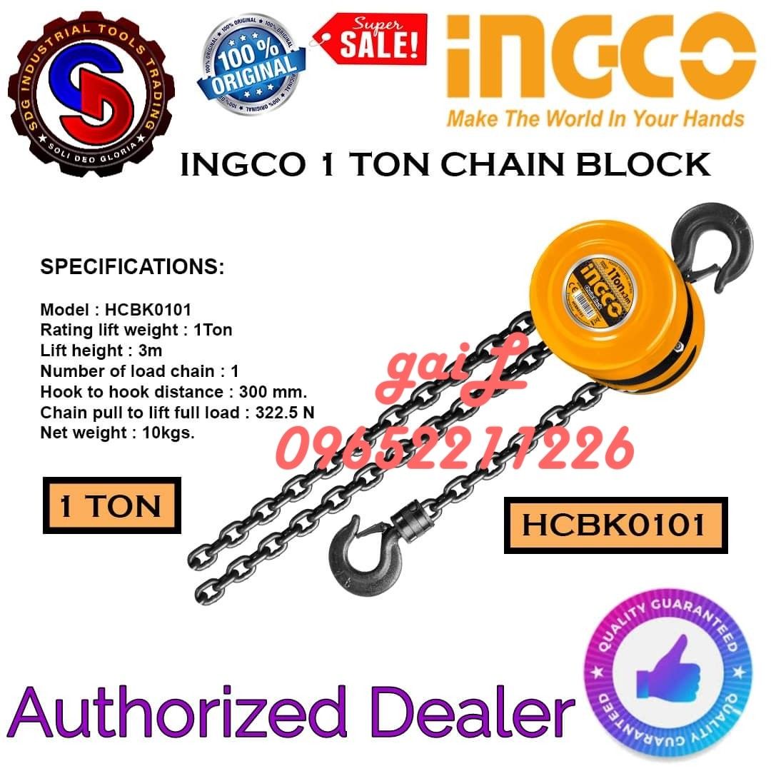 INGCO 1 Ton / 2 Ton Chain Block, Commercial & Industrial, Construction ...