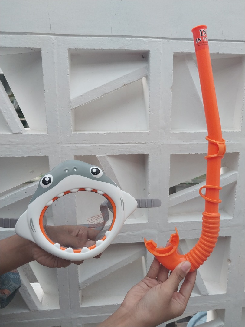 Kacamata intex snorkel shark fun set 55944 set alat snorkeling anak ...
