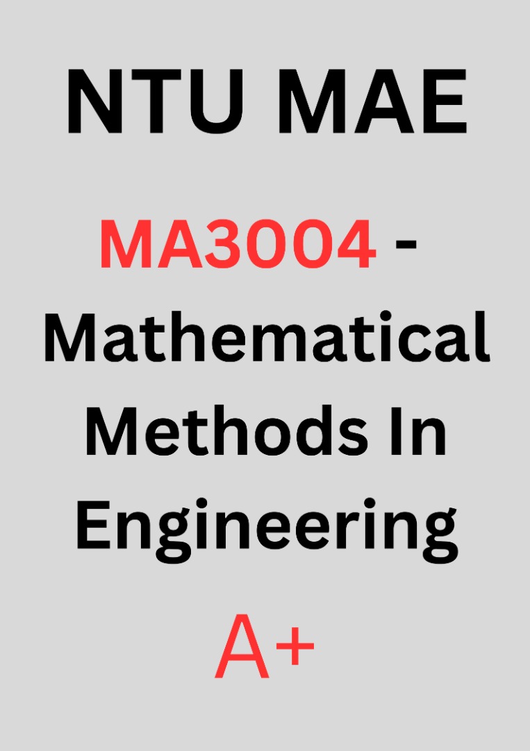 MA3004 Mathematical Methods in Engineering Resources, Hobbies & Toys ...