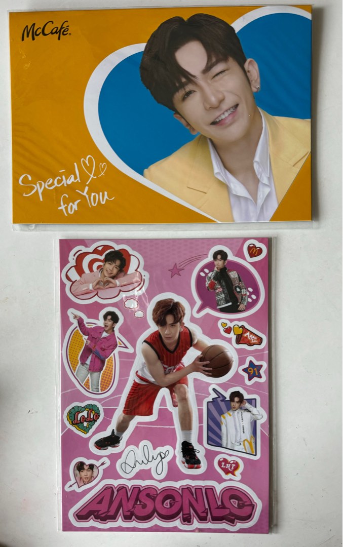 McCafe 盧瀚霆立體卡+Anson Lo 麥當勞貼紙, 興趣及遊戲, 收藏品及紀念品, 明星周邊 - Carousell