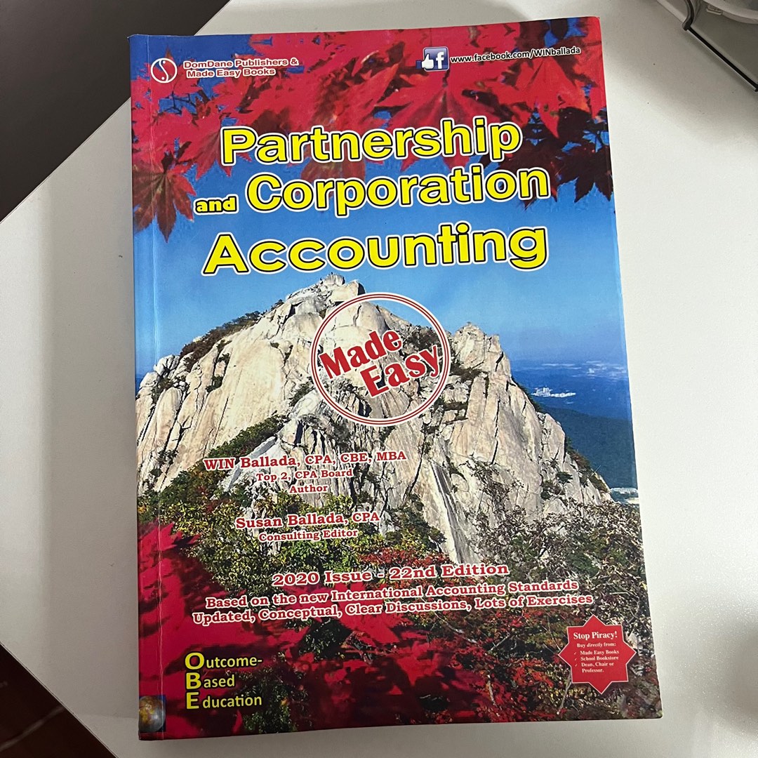 Partnership and Corporation Accounting 2020 Edition by Ballada, Hobbies ...