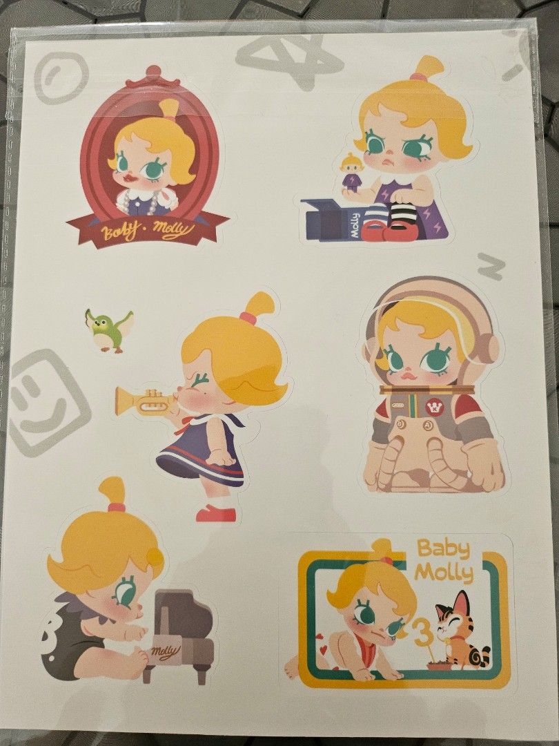 Popmart Baby Molly stickers, Hobbies & Toys, Stationery & Craft ...