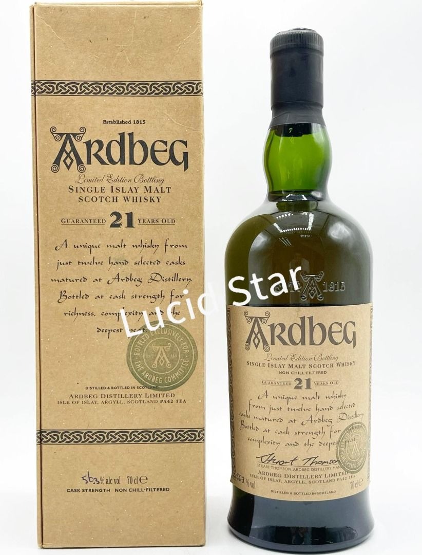 Ardbeg 21 years ( 1980 - 2001 )Single Malt Whisky 700ml Committee ...