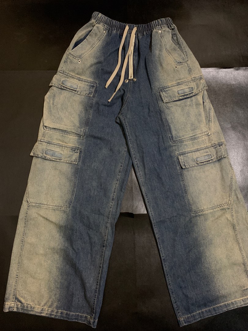 RICK OWENS 6 POCKETS CARGO PANTS BAGGY, Men's Fashion, Bottoms, Jeans ...