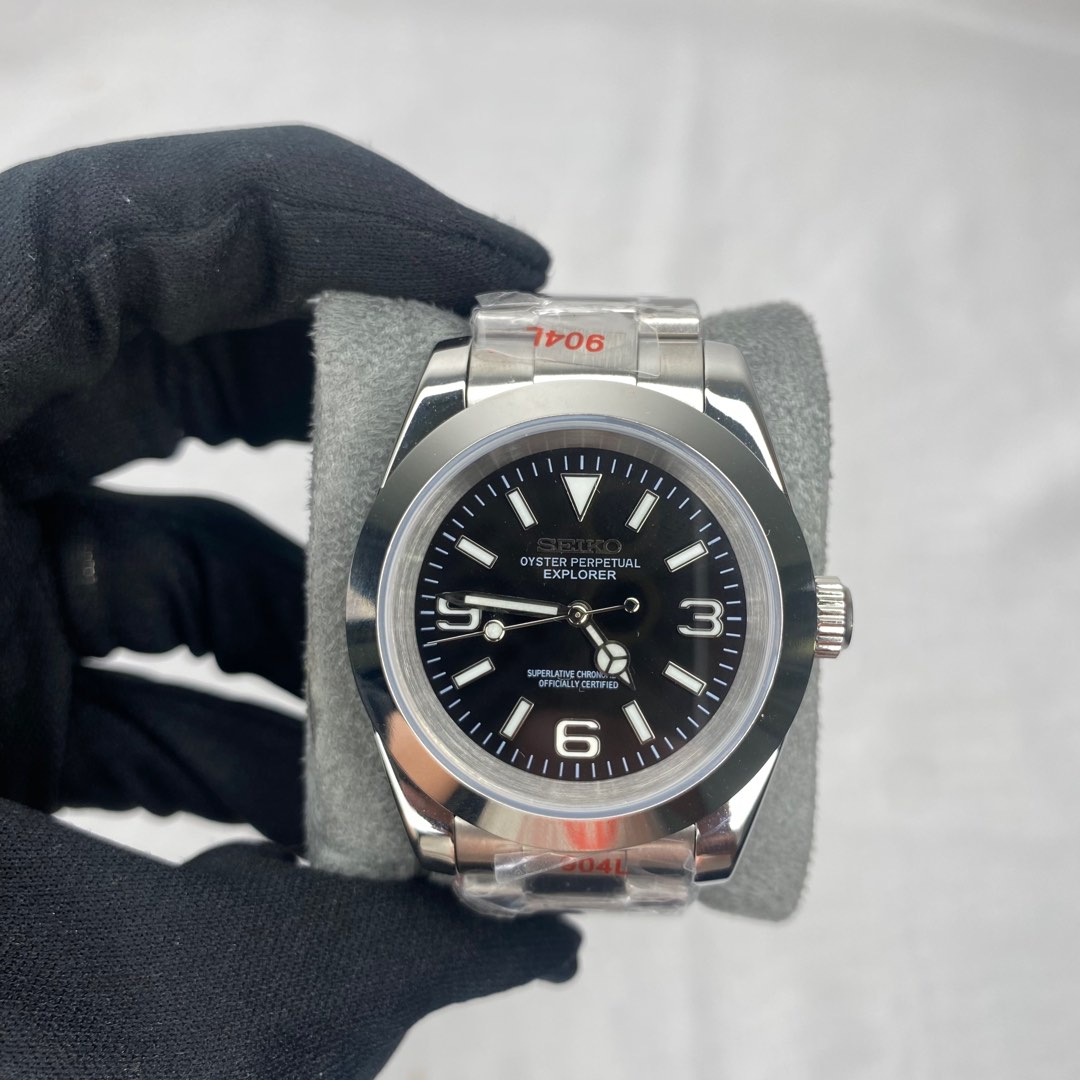 seiko explorer/datejust smooth bezel 369 dial nh35 automatic, Barang ...