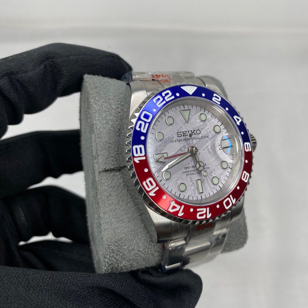 seiko mods pepsi meteorite nh35 automatic ceramic bezel rubber strap, Fesyen Pria, Jam Tangan di ...