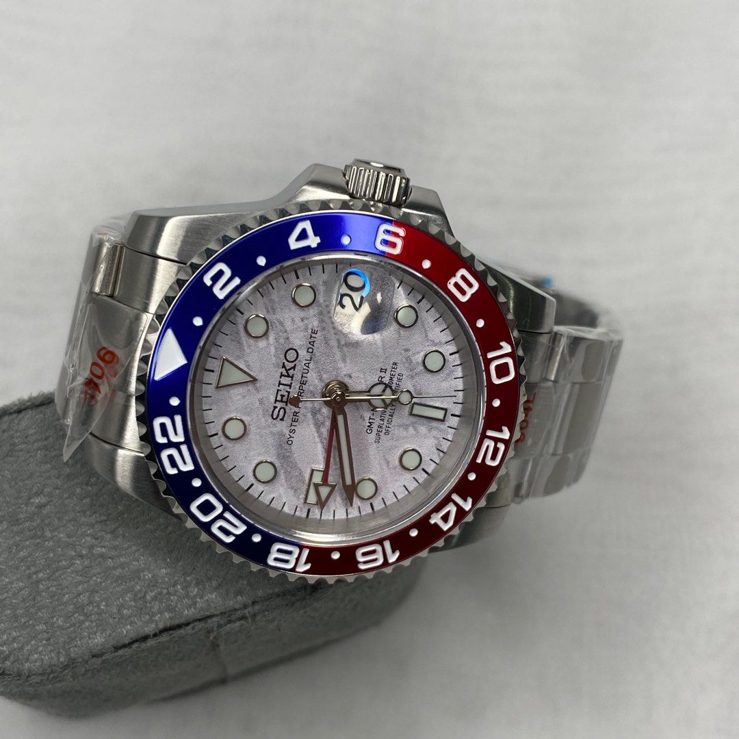 seiko mods pepsi meteorite nh35 automatic ceramic bezel rubber strap, Fesyen Pria, Jam Tangan di ...
