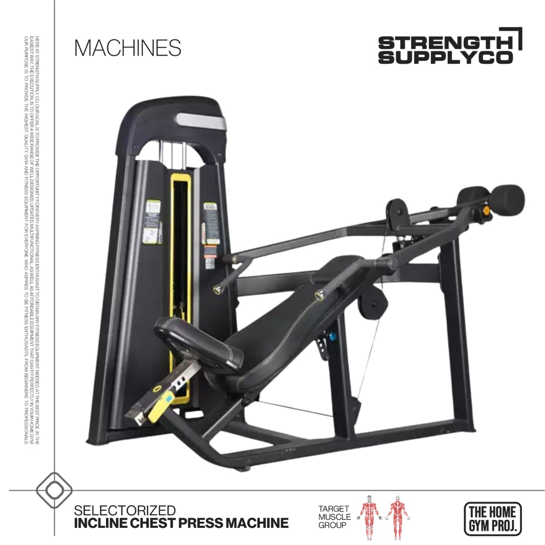 Selectorized Incline Chest Press Machine, Sports Equipment, Exercise ...