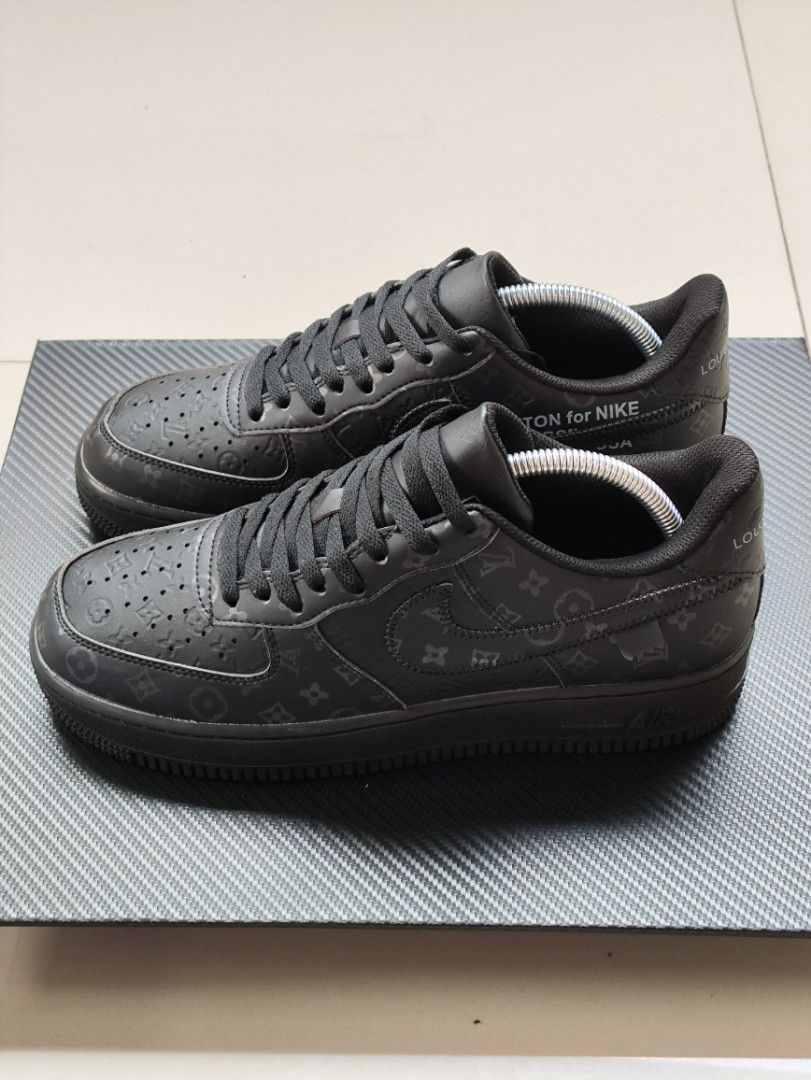 SEPATU SNEAKERS CASUAL NIKE AIR FORCE ALL BLACK DESIGNER COLLECTION ...