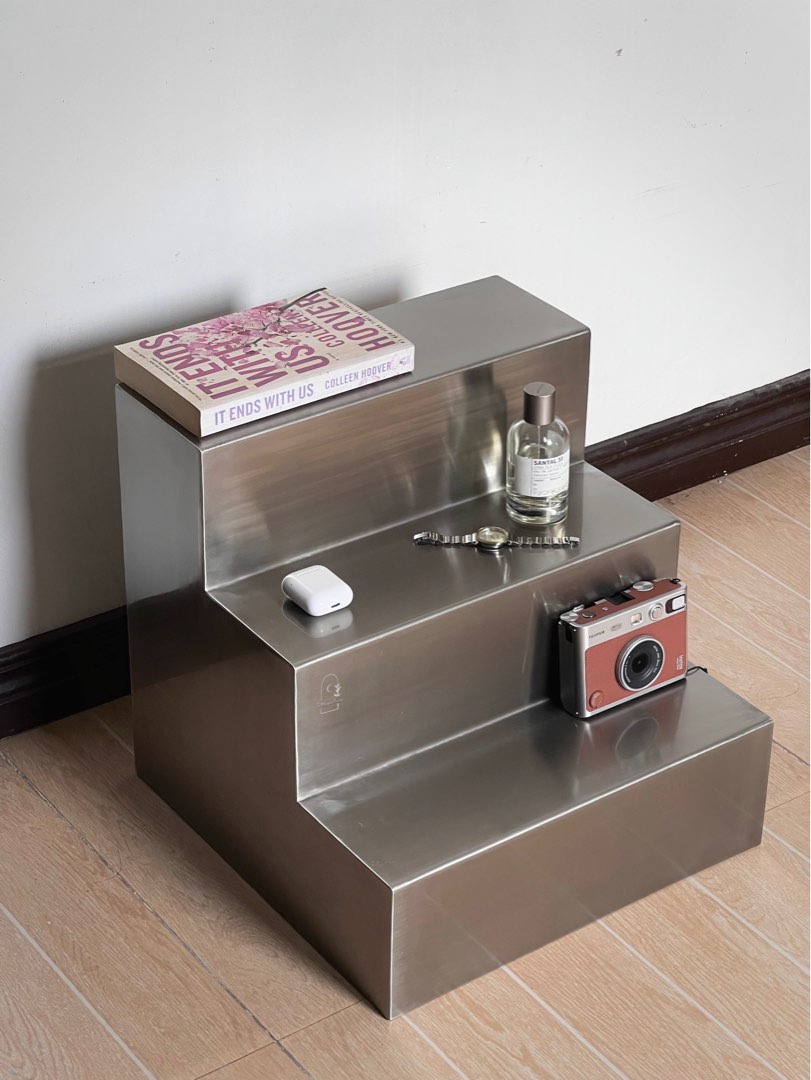 Stainless side table, Furniture & Home Living, Furniture, Tables & Sets on Carousell