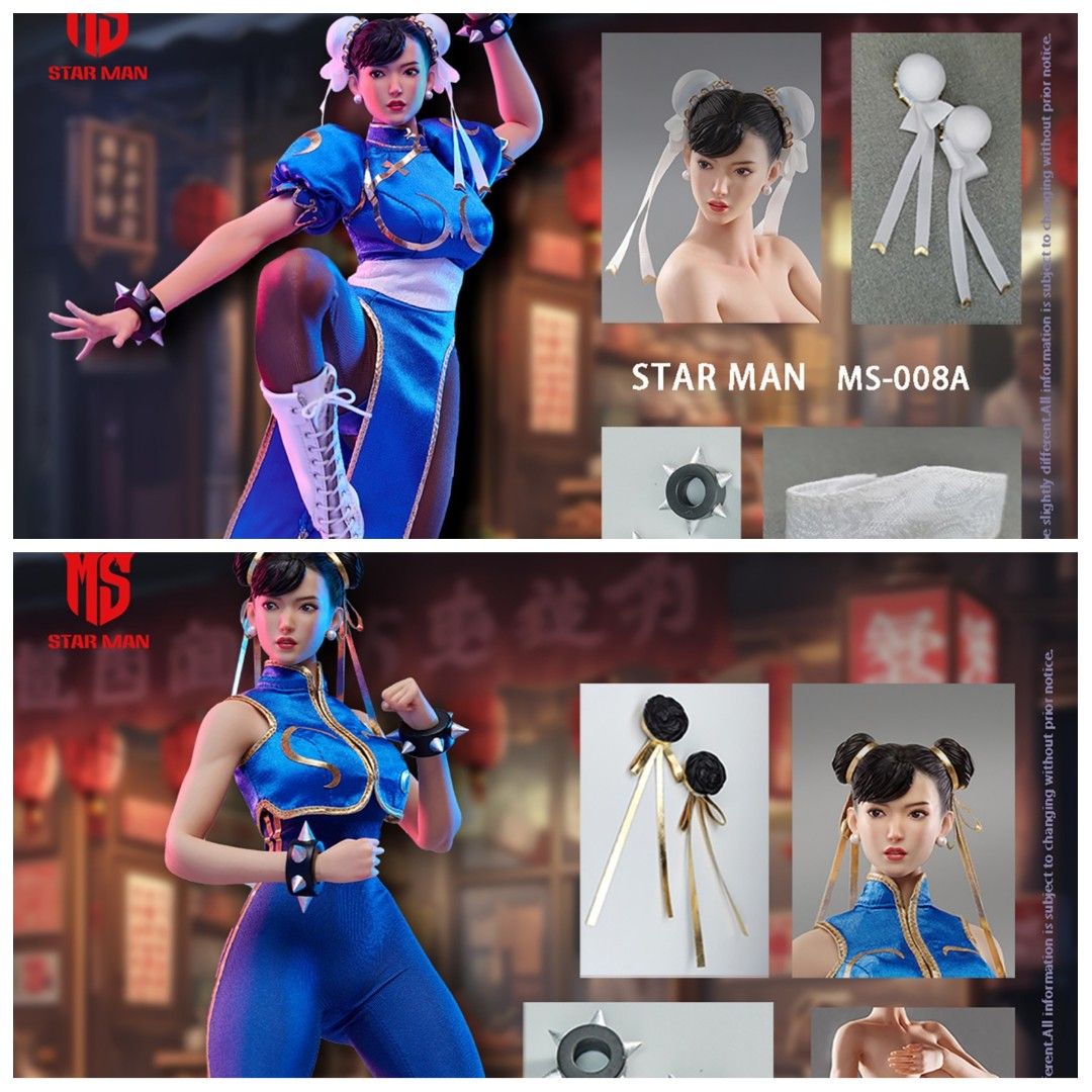 STAR MAN MS008 MS008A MS008B 1/6 Female Fighter Reprint Blue Cheongsam Version Reprint Blue ...