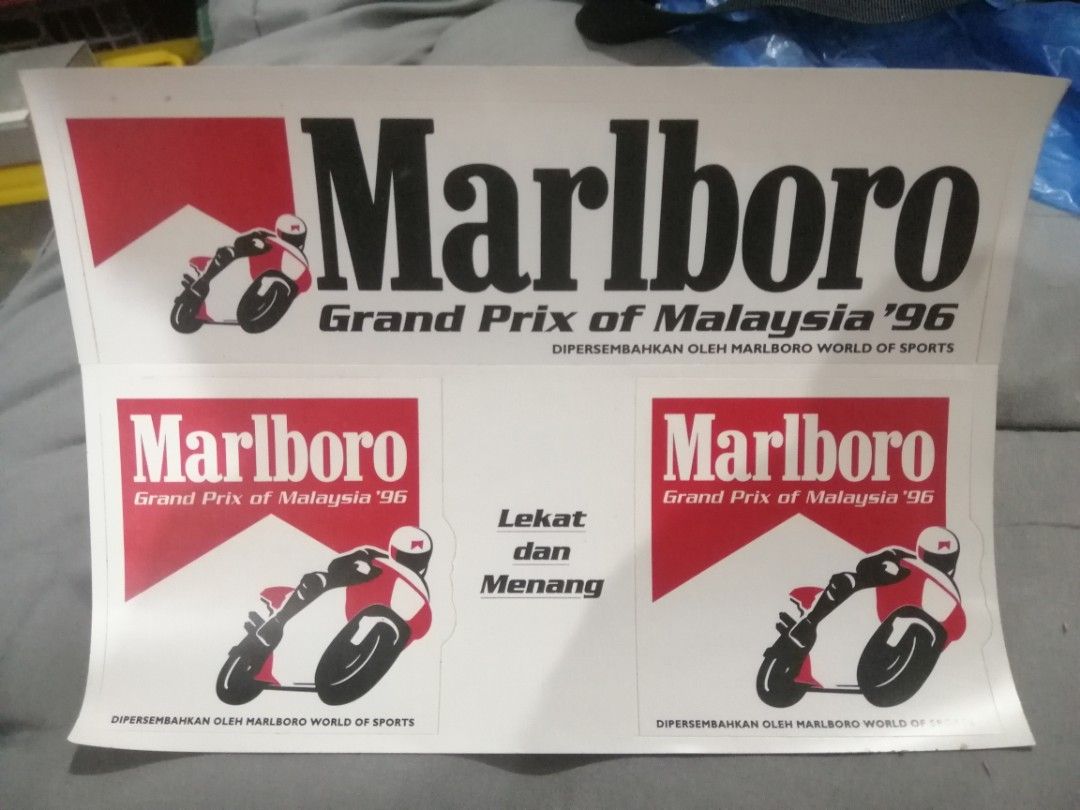 Sticker MARLBORO grand prix of malaysia '96, Hobbies & Toys ...