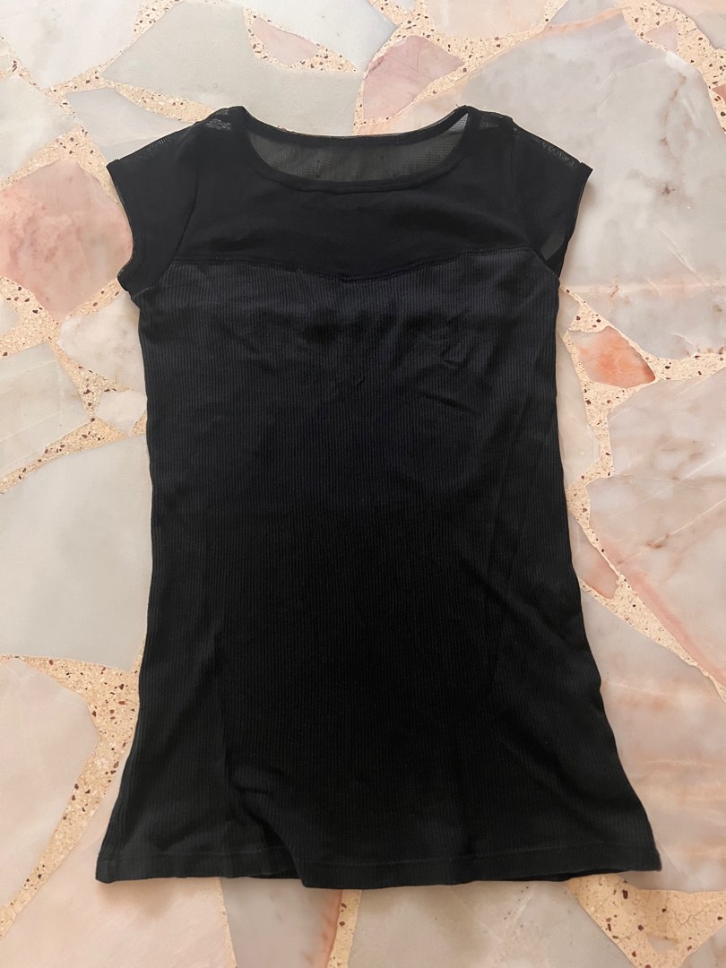 tight fitting black mesh top, Women's Fashion, Tops, Other Tops on ...