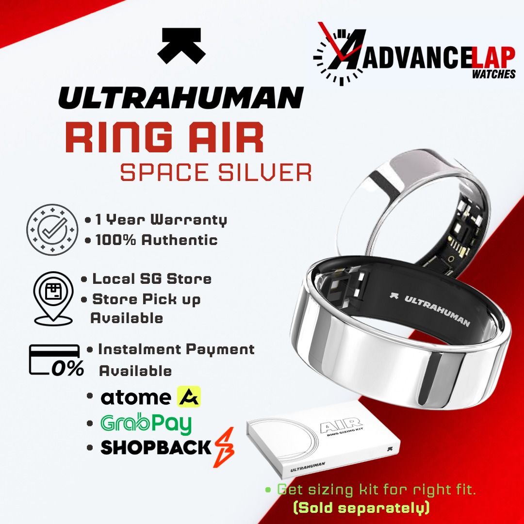 Ultrahuman Ring Air Silver/ Black/ Gold/ Matte Grey/ Raw Titanium ...