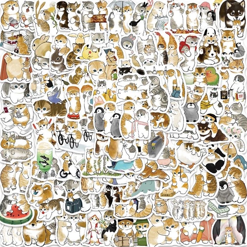 25/50/100 Pcs Mofusand Cats Funny Waterproof Vinyl PVC Sticker Decal ...