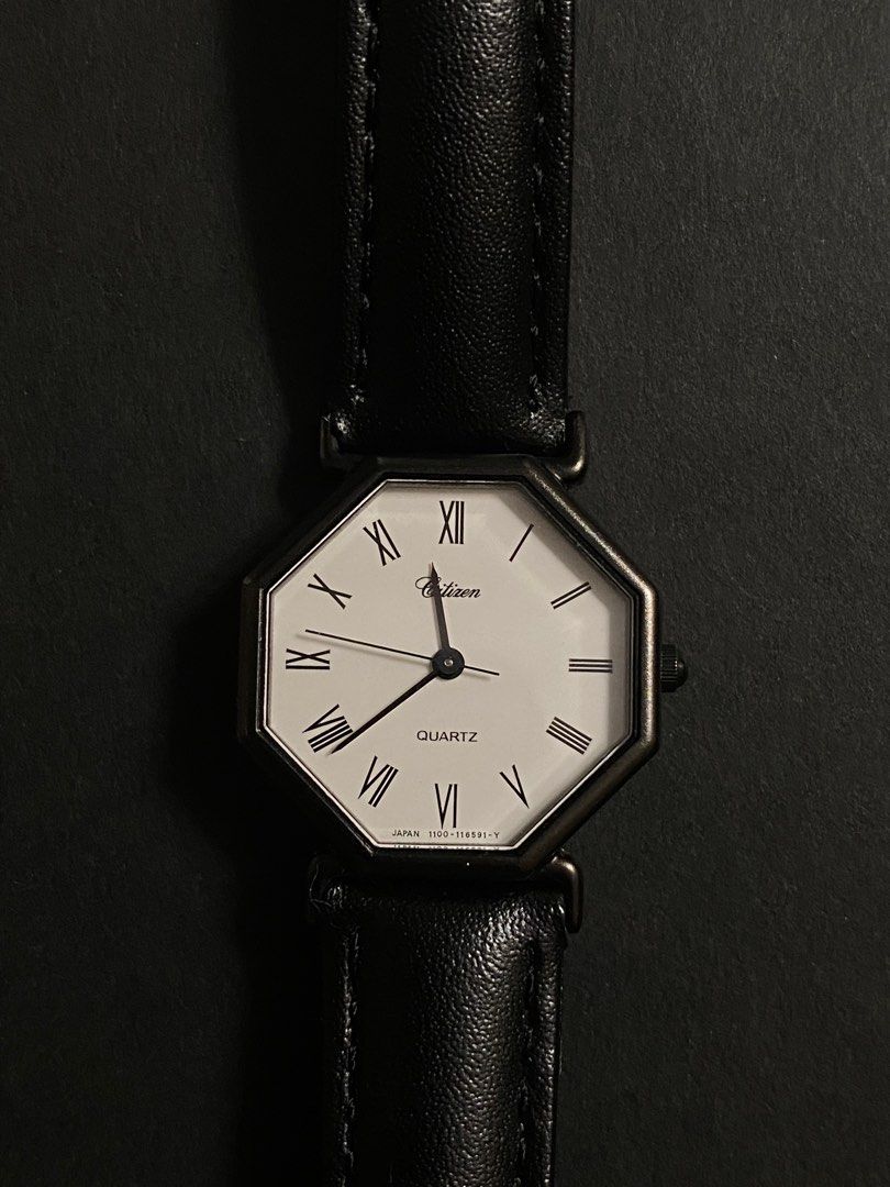 Rare 1990s Citizen octagonal quartz watch, 名牌, 手錶 - Carousell