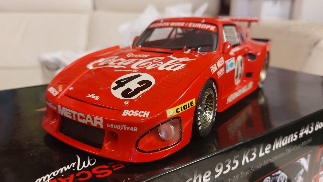 絕版罕有 TSM 1/18 1981 Porsche 935 K3 Le Mans #43 Coca-Cola 可樂花 全開鐵車 1:18 ...