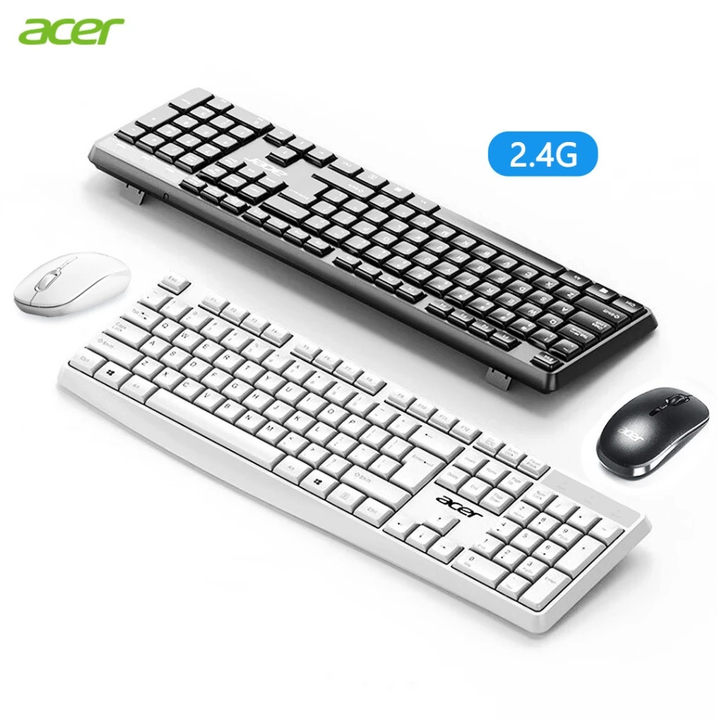Acer Wireless Keyboard Mouse Set KM41-2K, 2.4G Wireless Connect, Splash-proof, Ultra Thin, for ...
