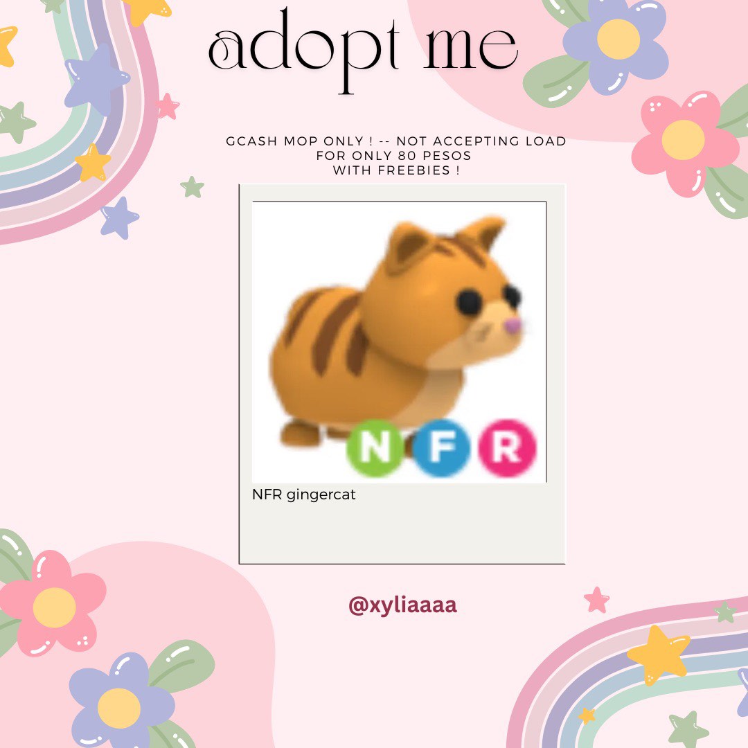 Adopt Me | NFR ginger cat, Hobbies & Toys, Toys & Games on Carousell
