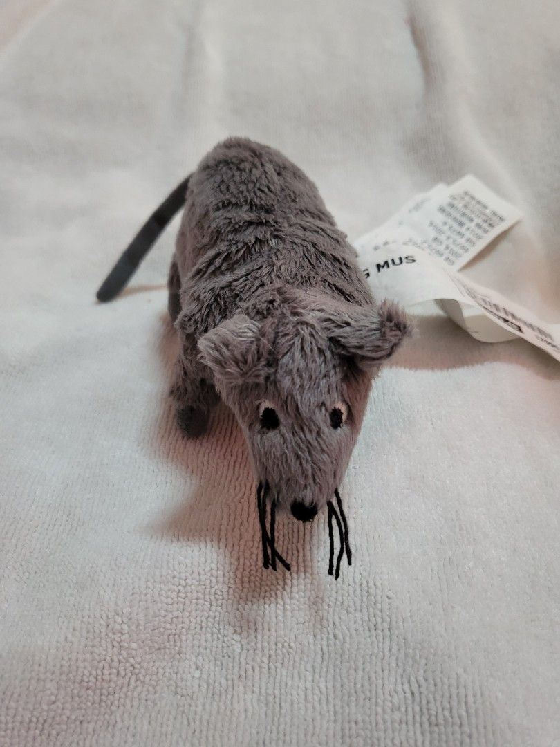 Authentic Rare Ikea Gosig Mus Gray Rat / Mouse Plush Soft Toy, Hobbies ...